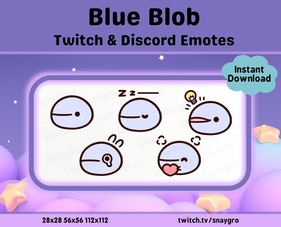 5 Pack Blue Blob Twitch & Discord Emotes - Etsy