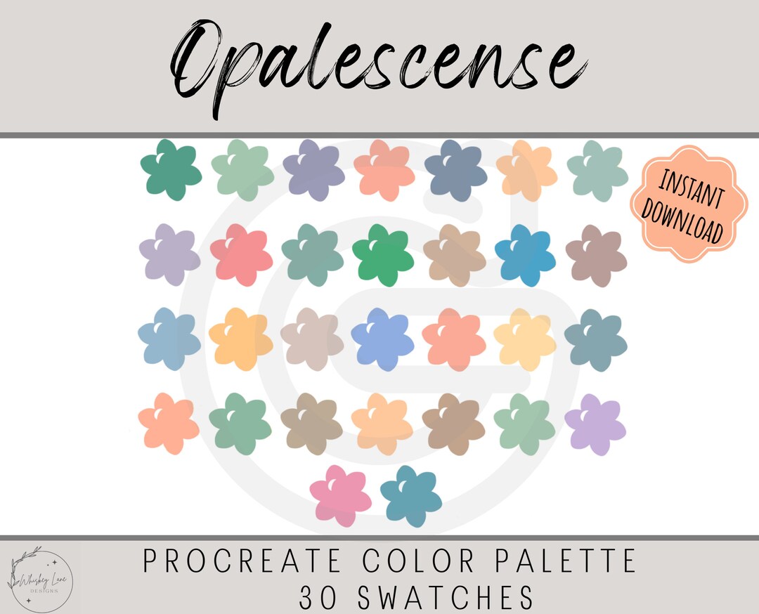 Procreate Color Palette - Color Swatches - Opalescence - Lofi, Opal ...