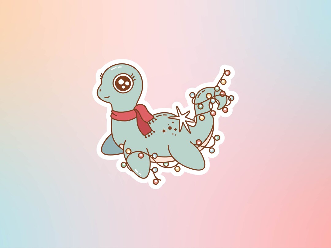 Kawaii but Creepy Festive Christmas Cryptid Nessie Vinyl Die Cut ...