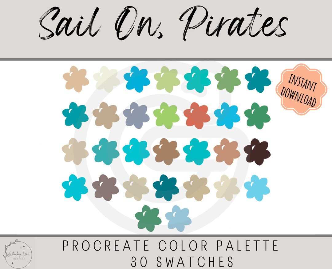 Procreate Color Palette Color Swatches Sail On, Pirates Inspired by Sea ...
