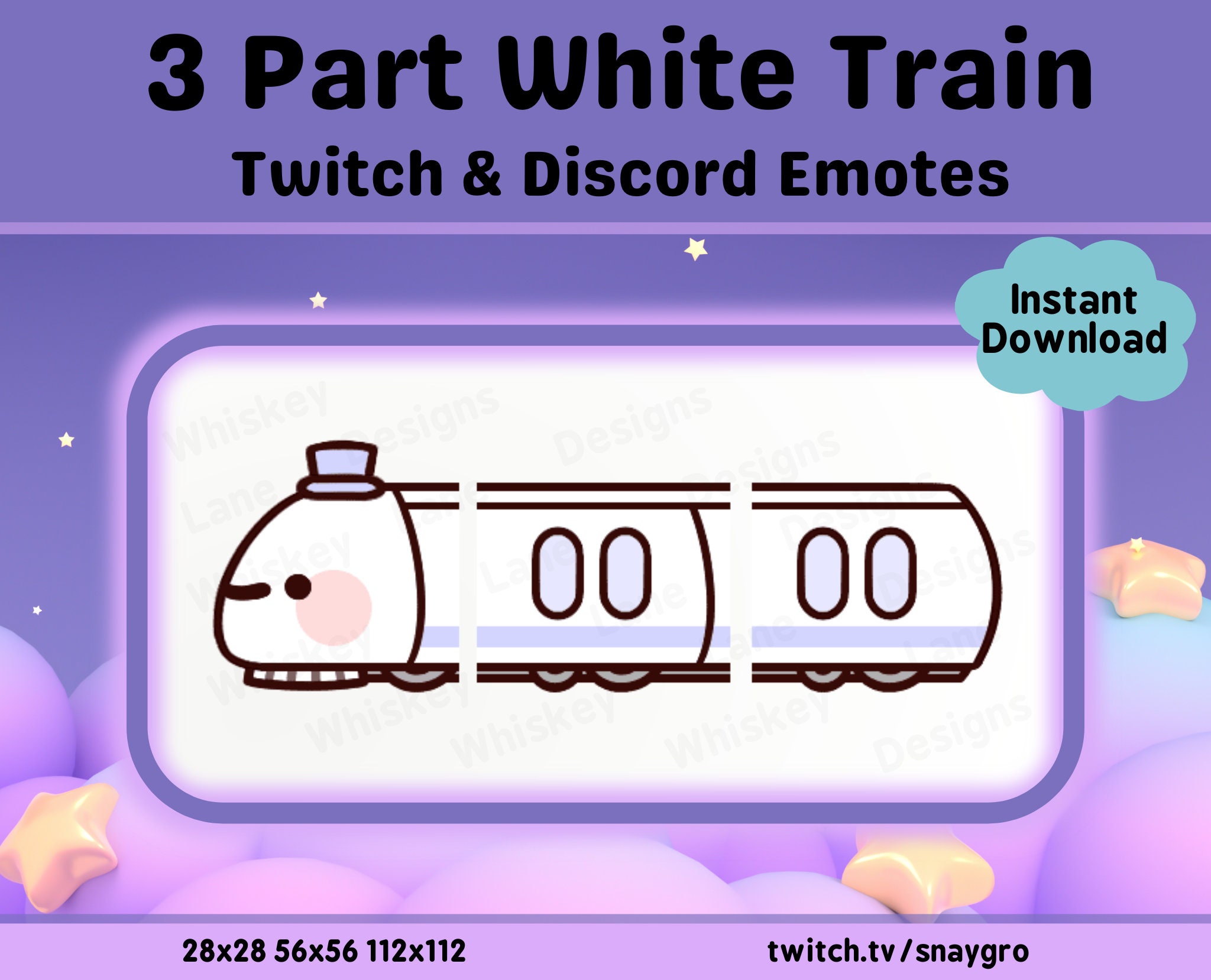 Multi Part White Blob Twitch & Discord Emotes Car Subway Bus Train - Etsy