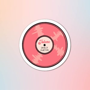 Retro Pink Jolene Record Dolly Parton Y2K Die Cut Sticker, 90s Vibes ...