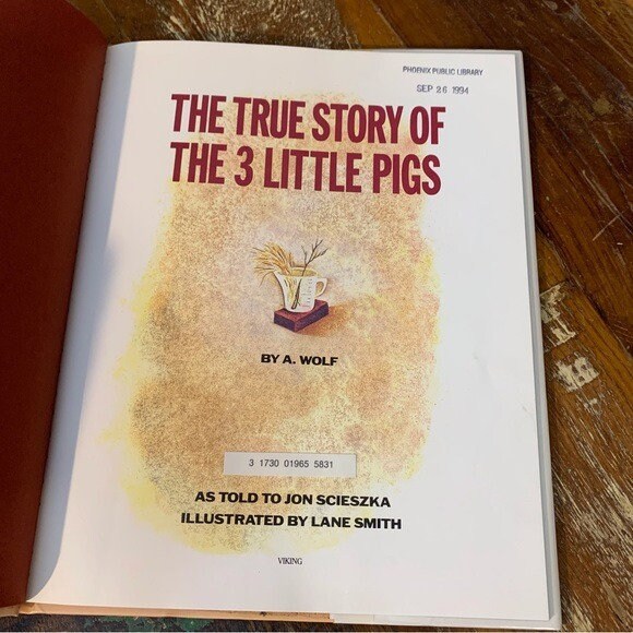 The True Story of the 3 Little Pigs Jon Scieszka 1989 Hardcover - Etsy
