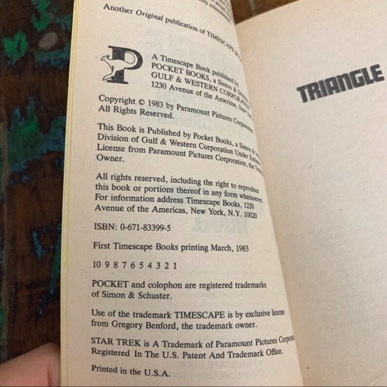 Star Trek Triangle by Sondra Marshak 1983 / Small Paperback - Etsy