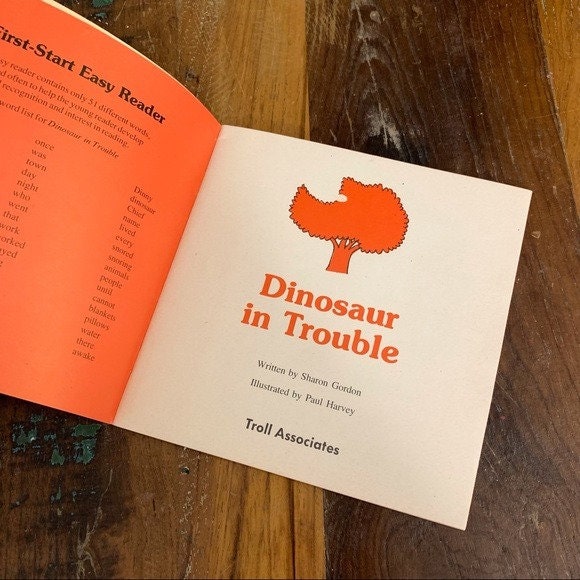 Dinosaur in Trouble A Firststart Easy Reader 1980 by Sharon - Etsy