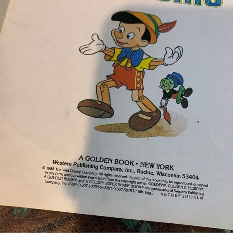 Walt Disneys Pinocchio a Golden Super Shape Book 1988 / Softcover - Etsy
