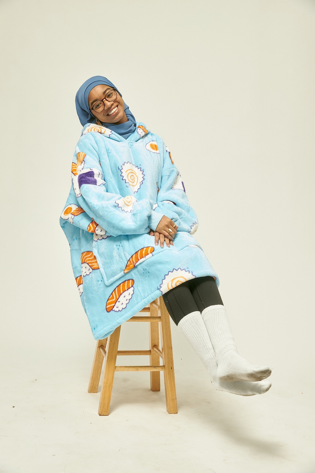 Blue Sushi Blanket Hoodie, Super Comfortable, Cozy, Beautiful Hoodie ...