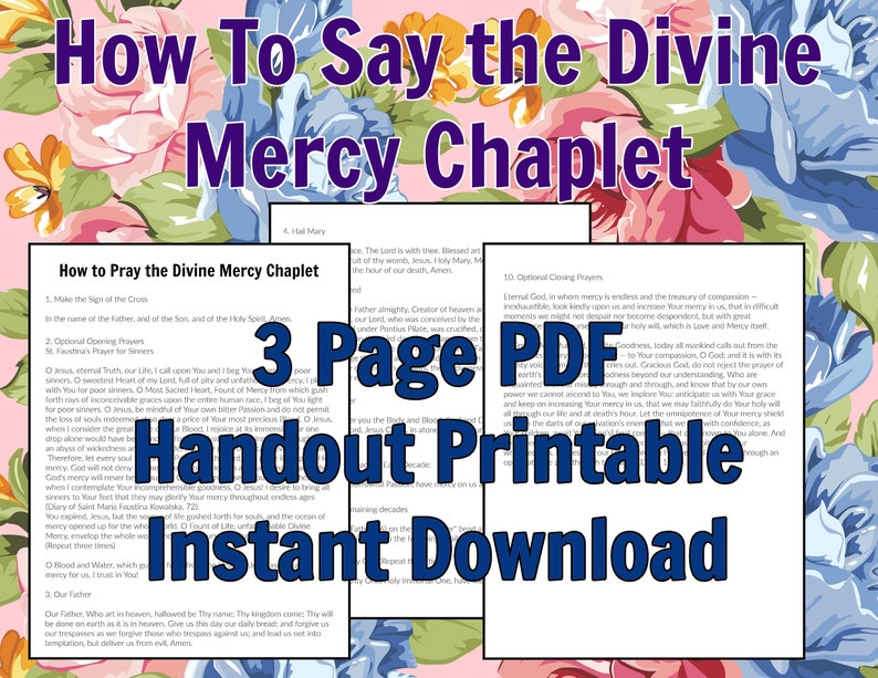 PRINTABLE How to Say Divine Mercy Chaplet Divine Mercy - Etsy