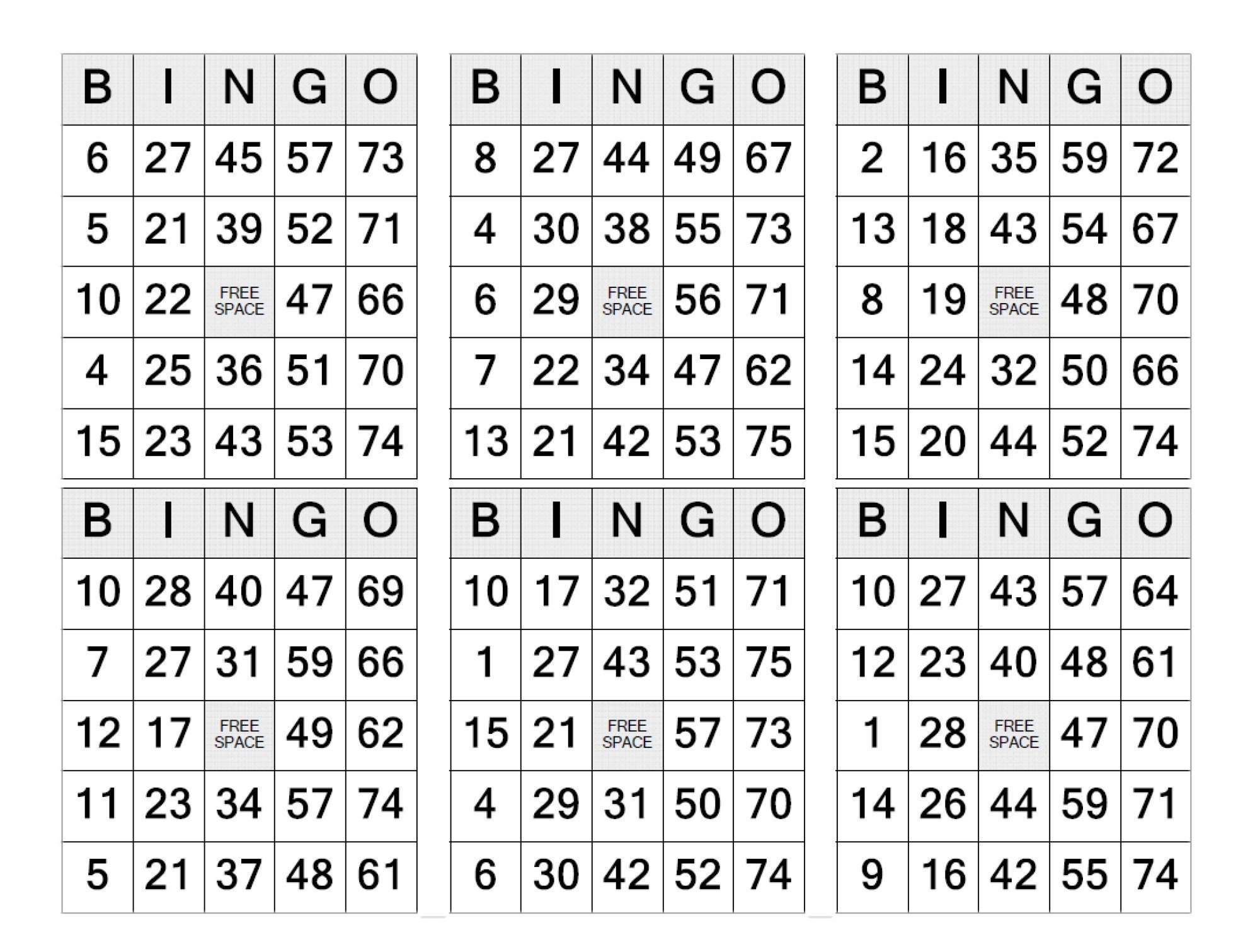 6000 Bingo Cards PDF Immediate Download American Bingo - Etsy