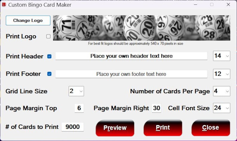 Custom Bingo Card Maker for Windows (american Bingo) - Etsy