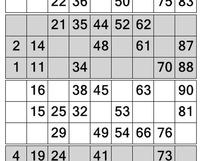 1000 90 Number Bingo Tickets PDF Immediate Download UK Bingo - Etsy