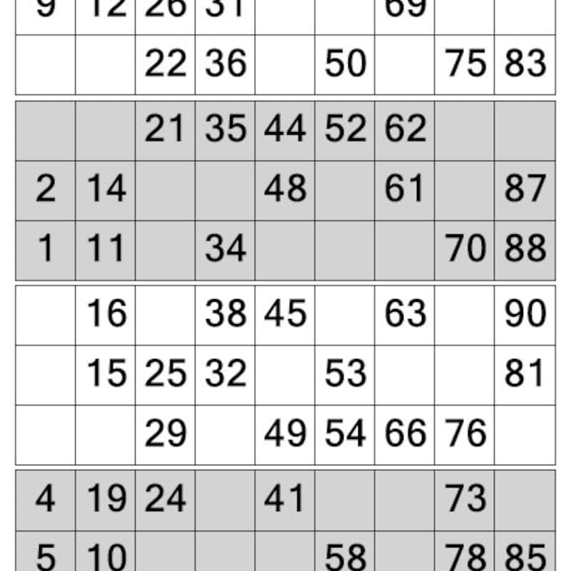 Bingo 1 90 - Etsy Finland