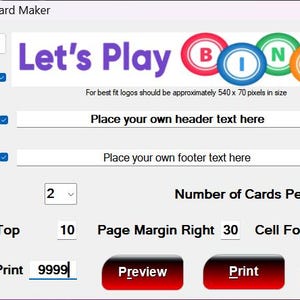 Custom Bingo Card Maker for Windows (american Bingo) - Etsy