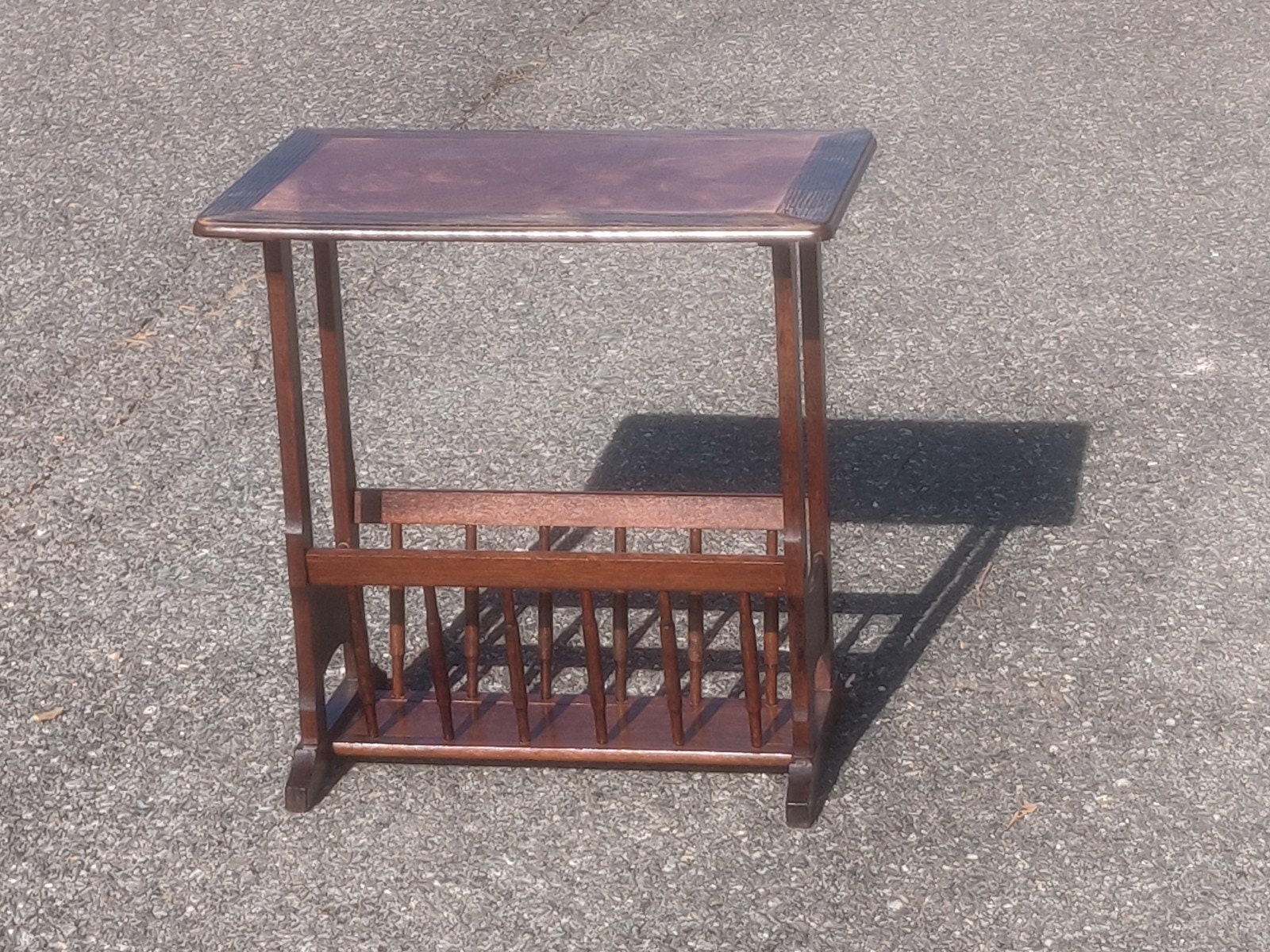 Early 20th-century Modern Caned Magazine Rack & Side Table - Etsy
