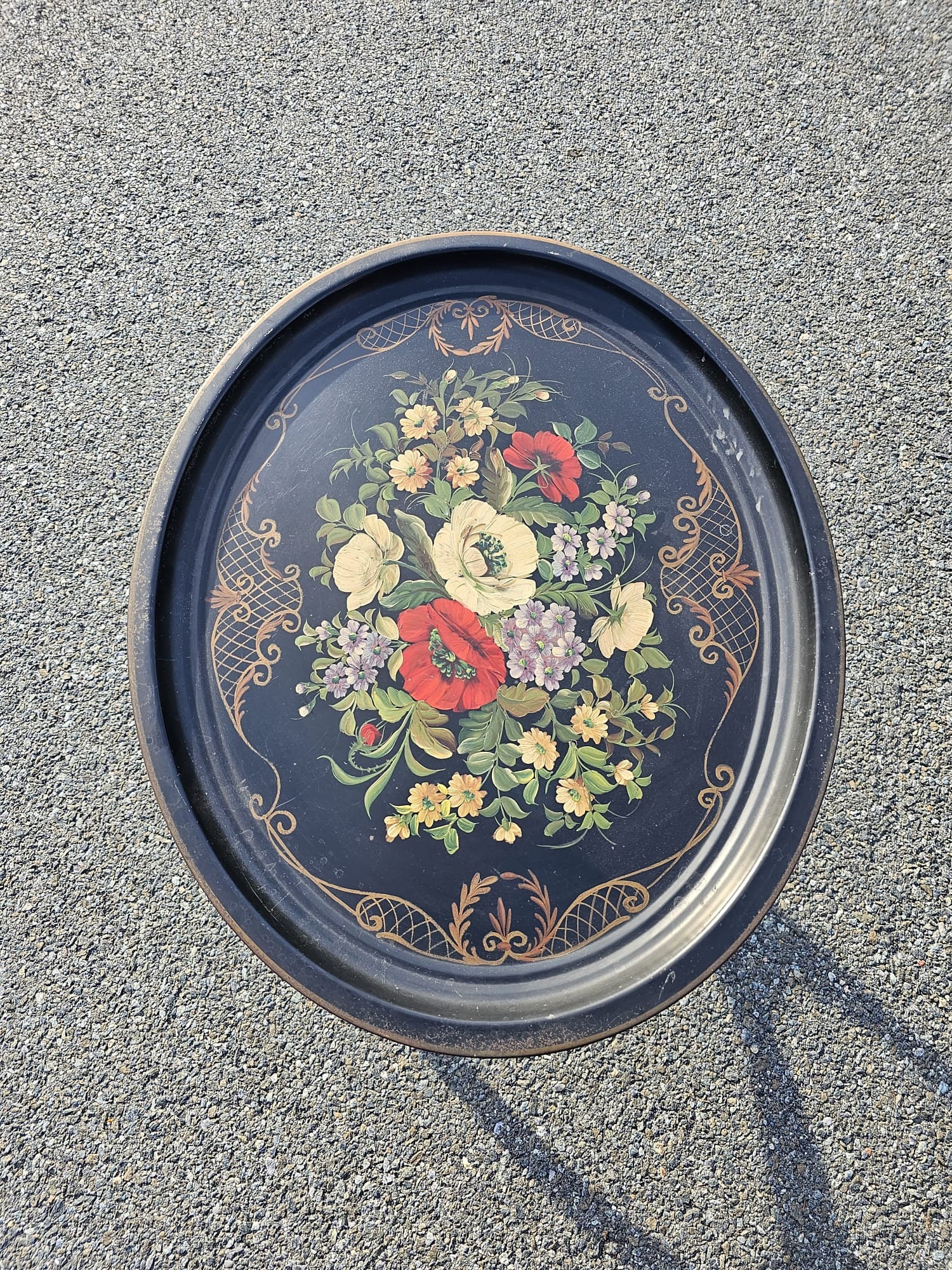 19th Century French Painted Tole Tray With Folding Stand - Etsy