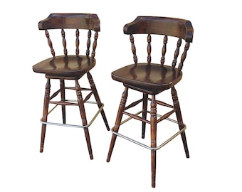 Vintage Ethan Allen Bar Stool a Pair Etsy