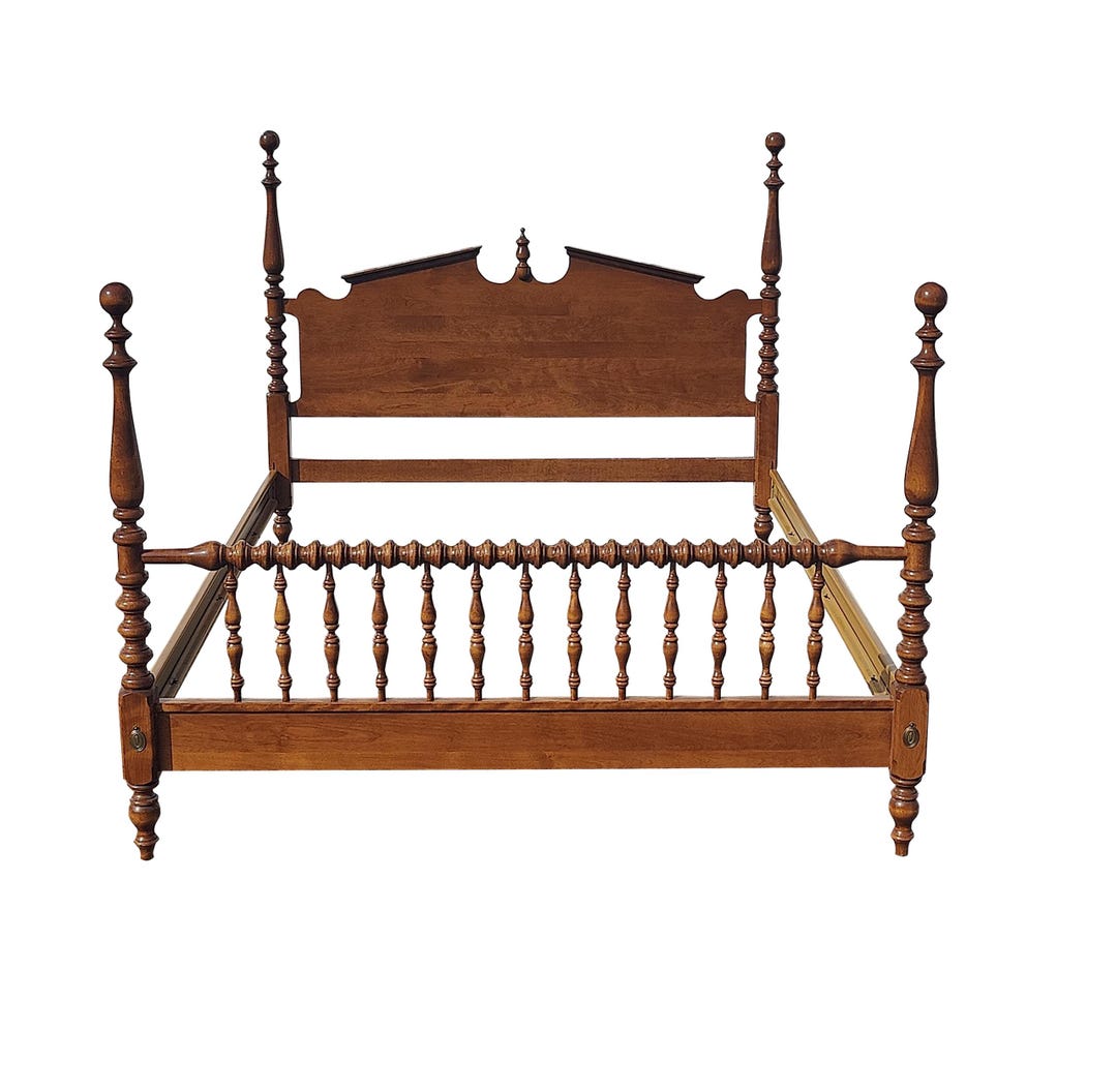 Ethan Allen Heirloom Nutmeg Maple Full Sized Colonial Four Poster ...