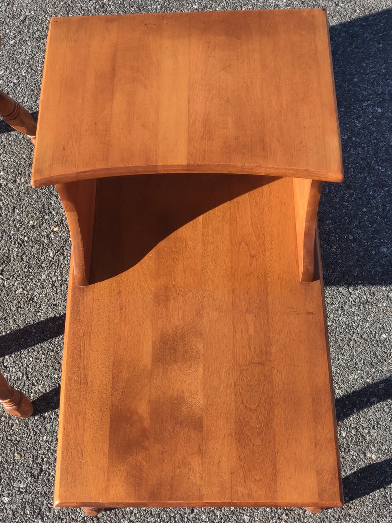 Mid 20th Century Pair Vintage Maple Colonial Style Step End Tables - Etsy