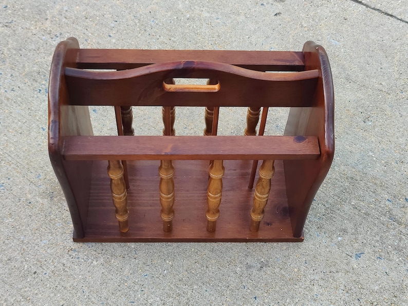 Mid 20th Century Vintage Wooden Magazine Rack, Newspaper Holder - Etsy
