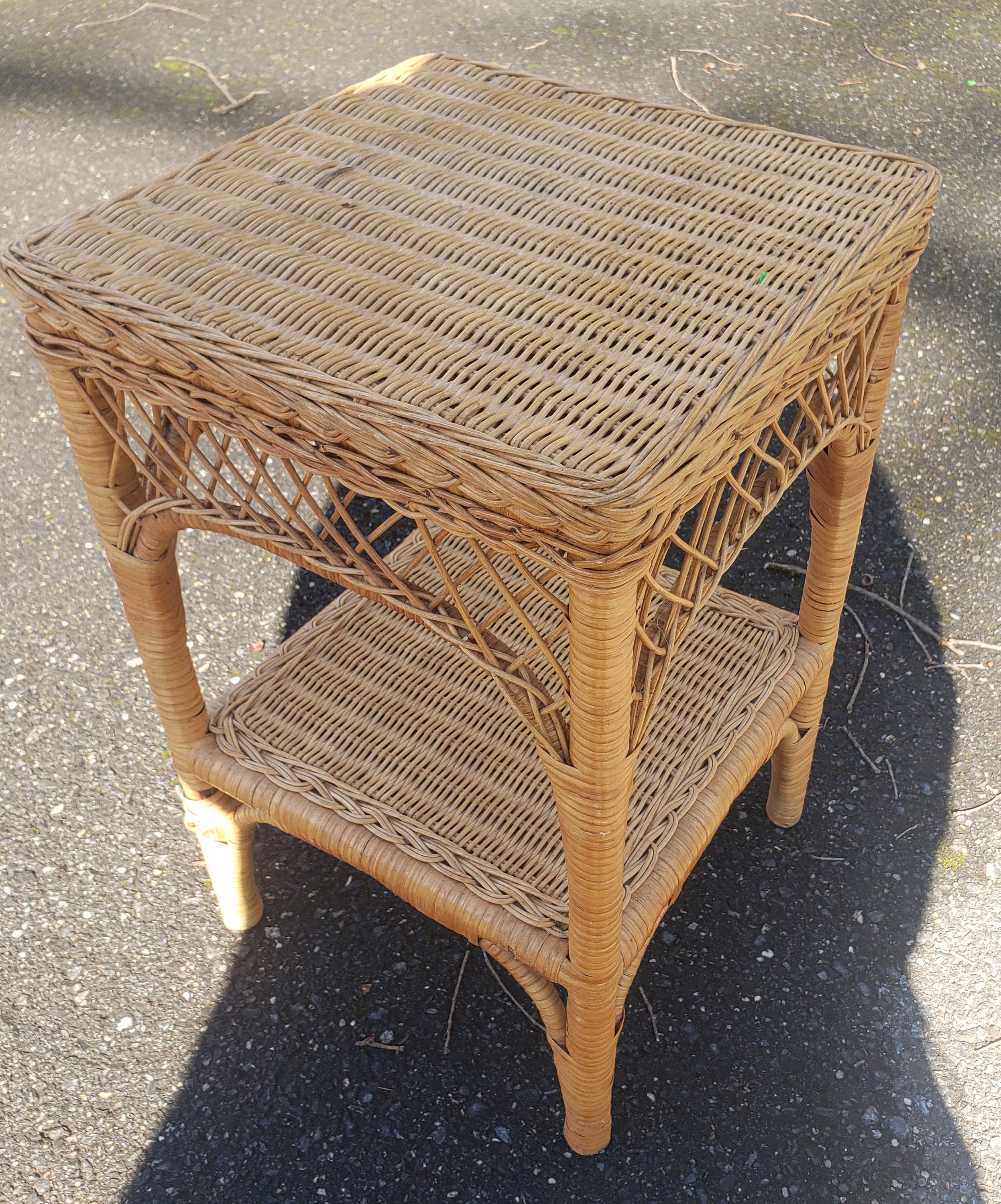 Pair of 1970s Vintage Wicker Side Tables - Etsy