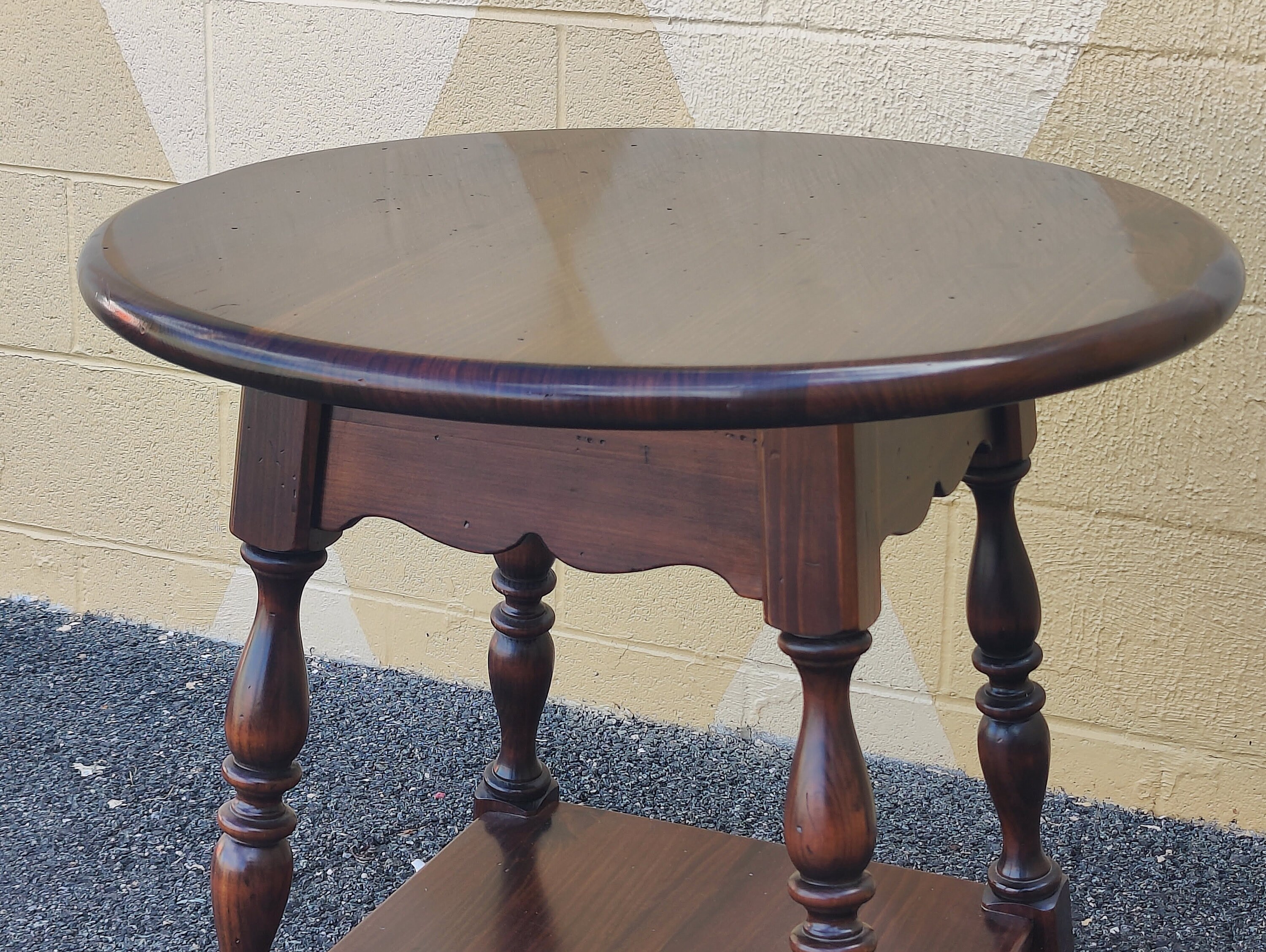 Vintage Ethan Allen Pine Round Side Table - Etsy
