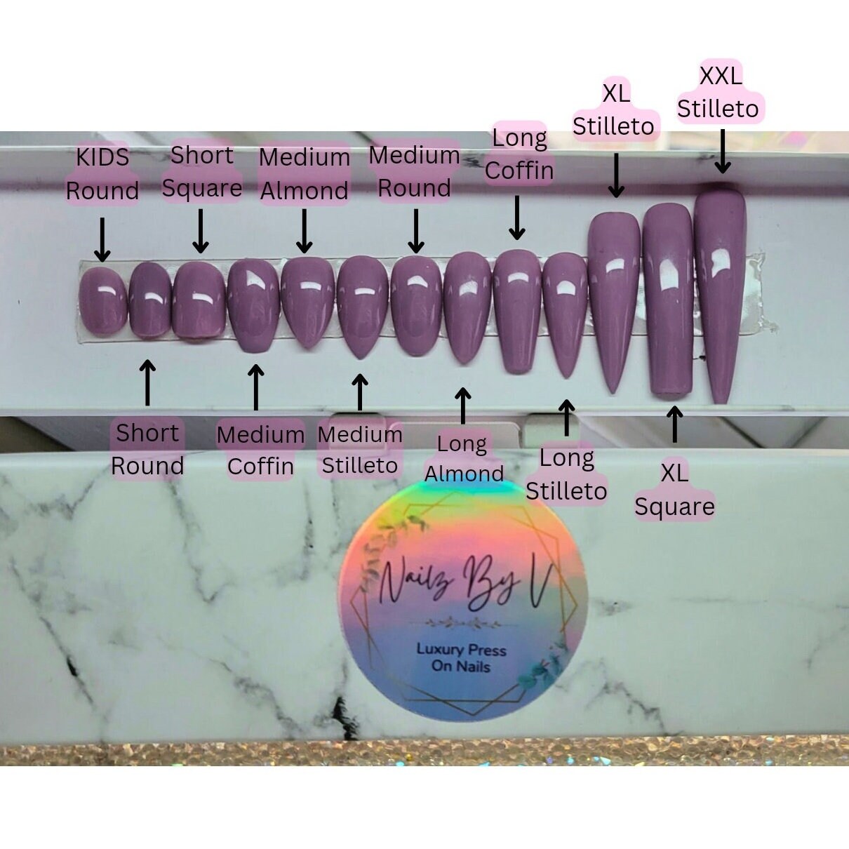 Teir 1 CUSTOM Made to Order Luxury Press on Nails Long Lasting Strong ...