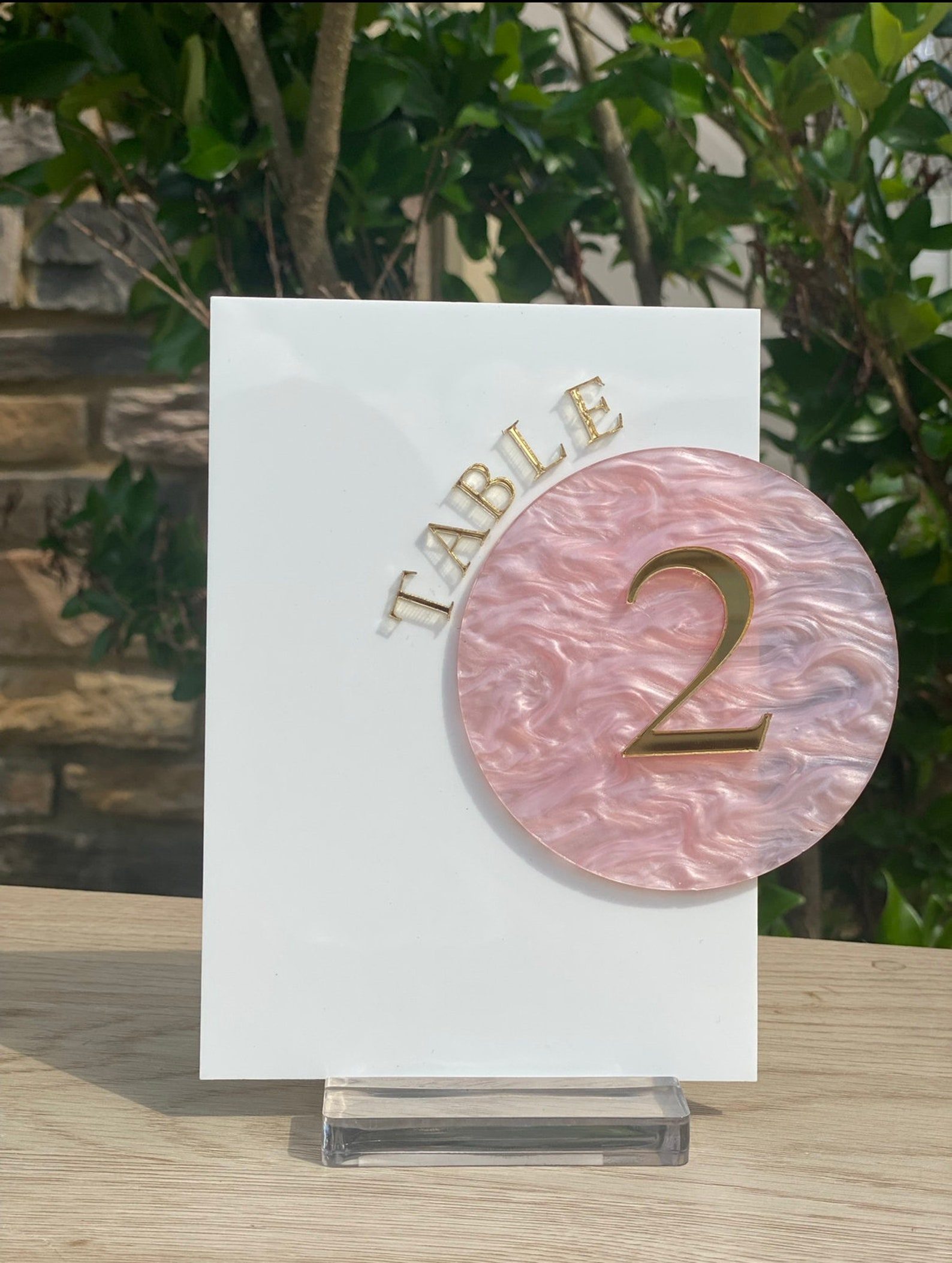 Blush Marble Acrylic Table Numbers for Modern Weddings | Custom Unique ...
