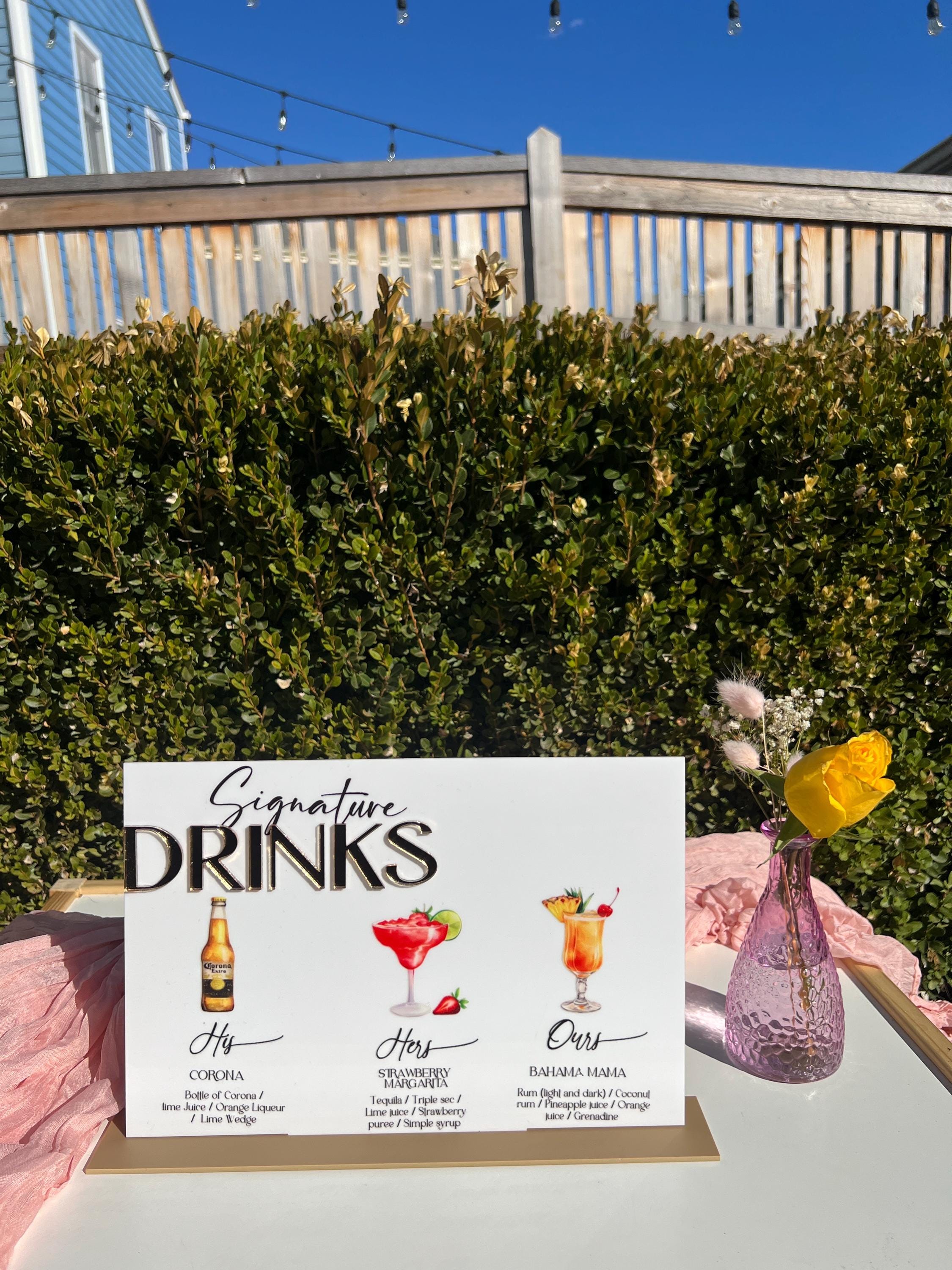 Arched Bar Menu Sign | custom Drink List Sign | happy Hour Sign ...