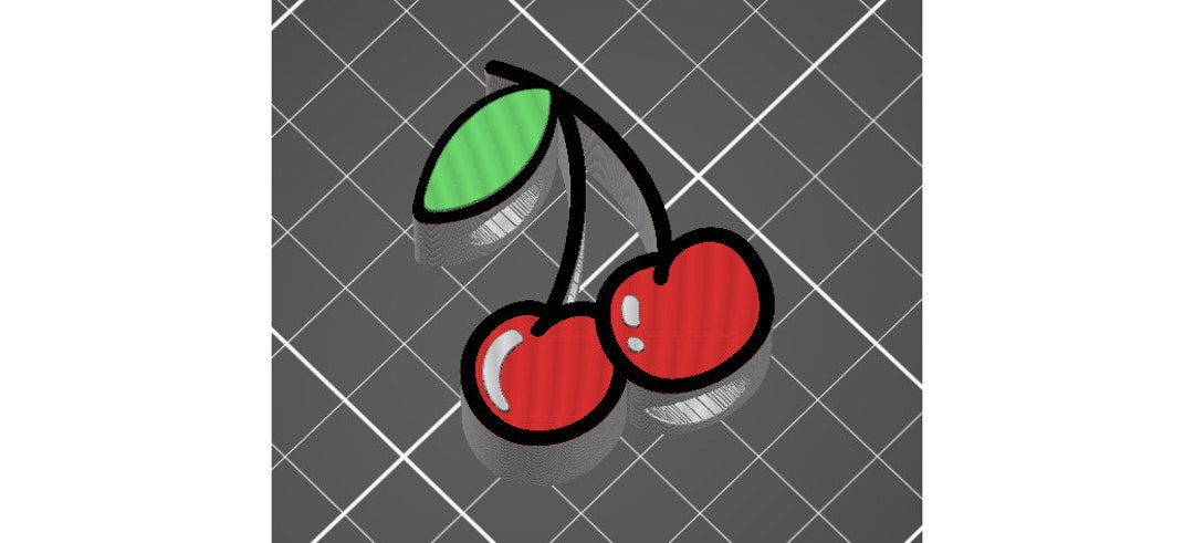 Cherries Cherry With Stem N Leaf Straw Topper STL 3D Print File 11mm ...