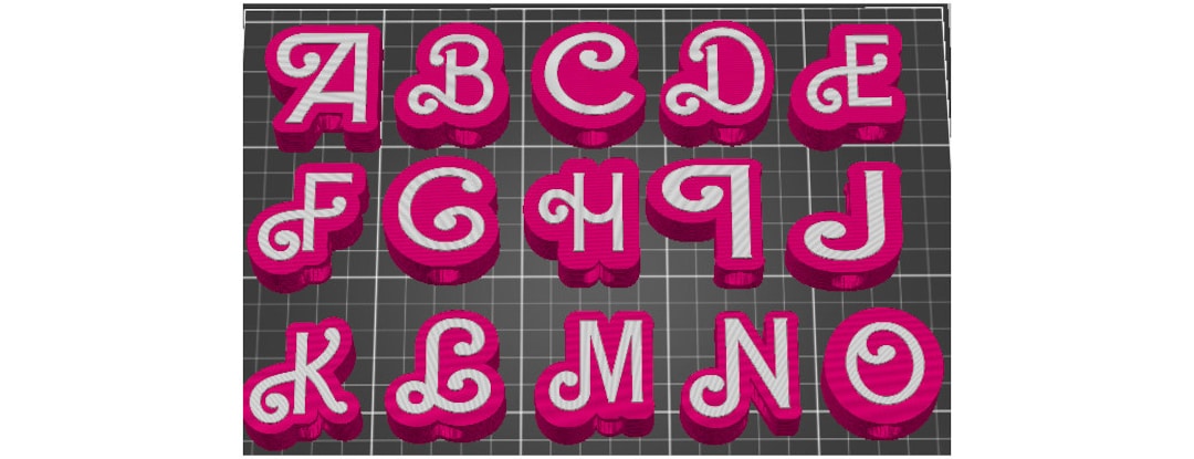 Full Alphabet 26 Total STL Files Cute Cursive Monogram Straw Topper STL ...