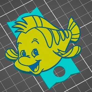 Fish Friend Plate Tag Lid Topper Large Straw Accessory STL 3D Printing ...