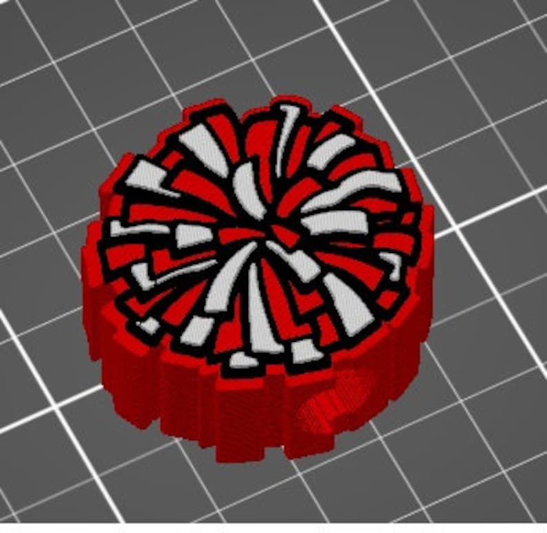 Cheerleading Cheerleader Cheer Pom Pom Straw Topper STL 3D Print File ...