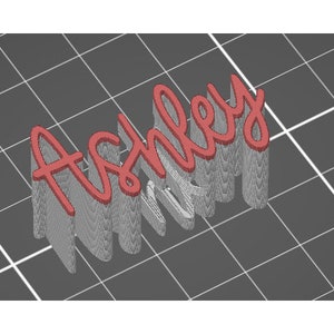 CUSTOM NAME STL 3D Print File Popular Cursive Font Straw Topper Fits ...