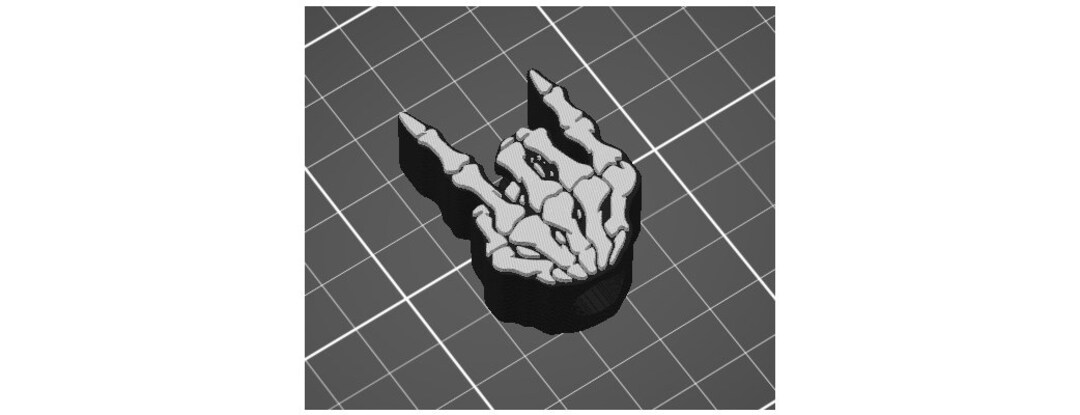 Rock on Rocker Hand Skeleton Hand Straw Topper STL 3D Print File Will ...