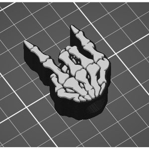 Rock on Rocker Hand Skeleton Hand Straw Topper STL 3D Print File Will ...