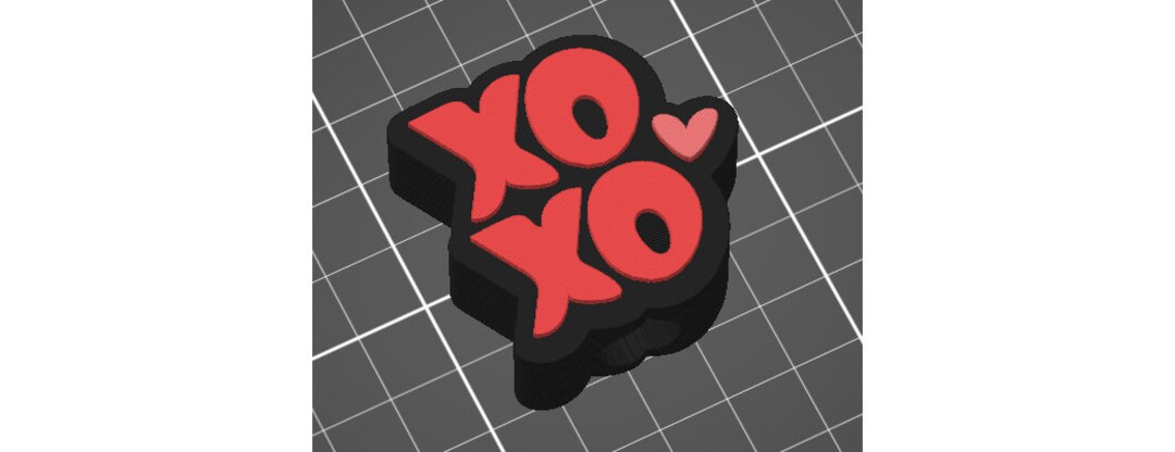XOXO Bubble Letters With Heart Valentine Straw Topper STL 3D Print File ...