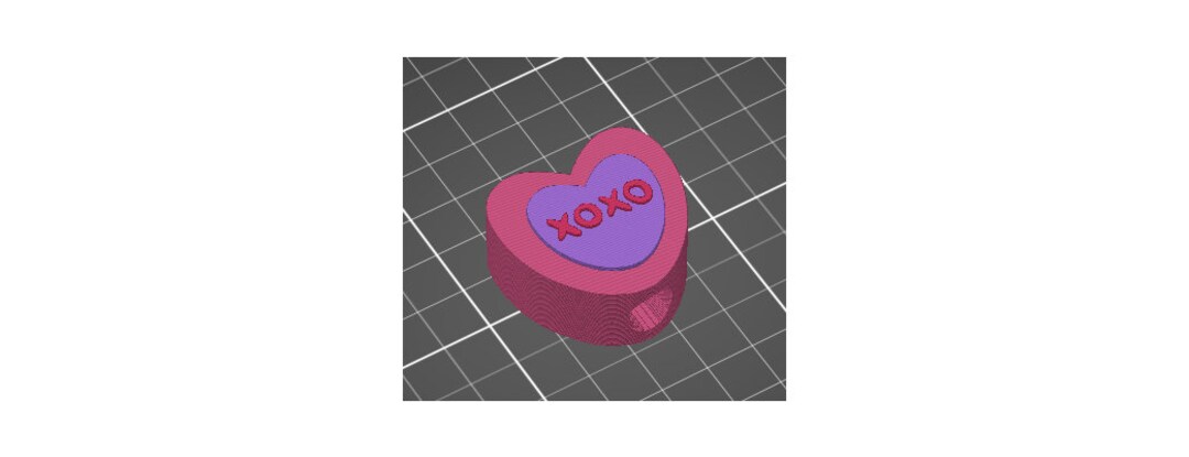 XOXO Layered Conversation Candy Heart Valentine Straw Topper STL 3D ...