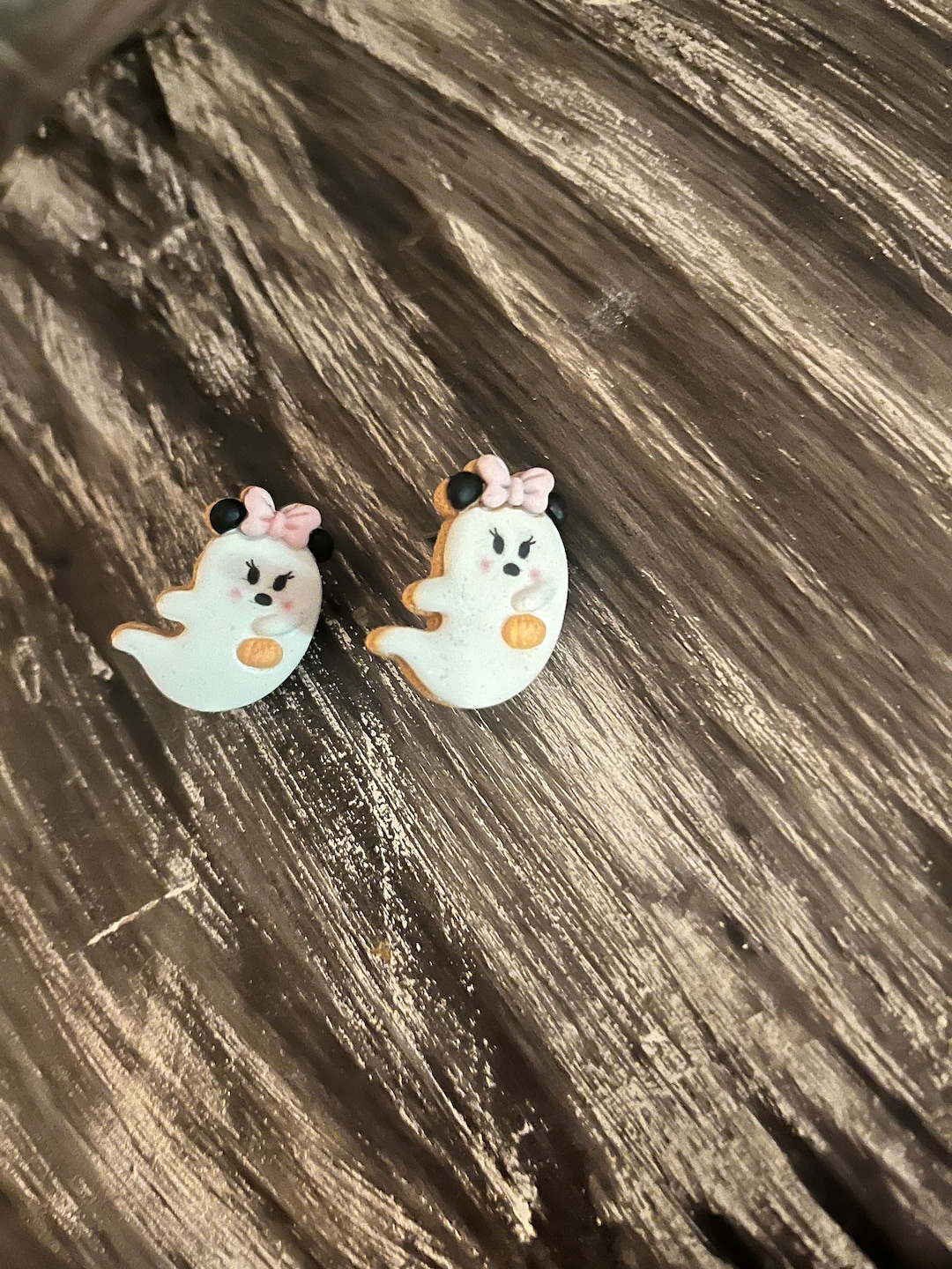 Girl Mouse Ears Ghost Halloween Cookie Stud Earrings - Etsy