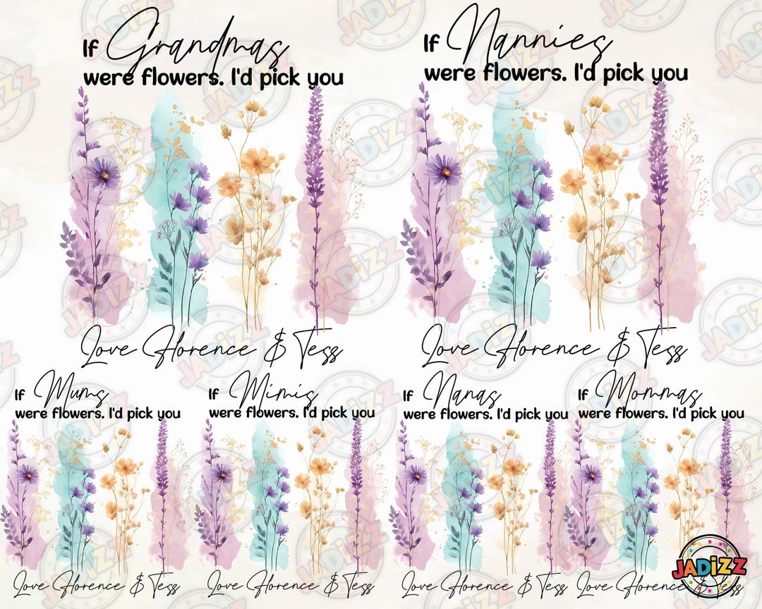 Bundle Custom If Grandmas Were Flowers I'd Pick You Png, Mother's Day ...