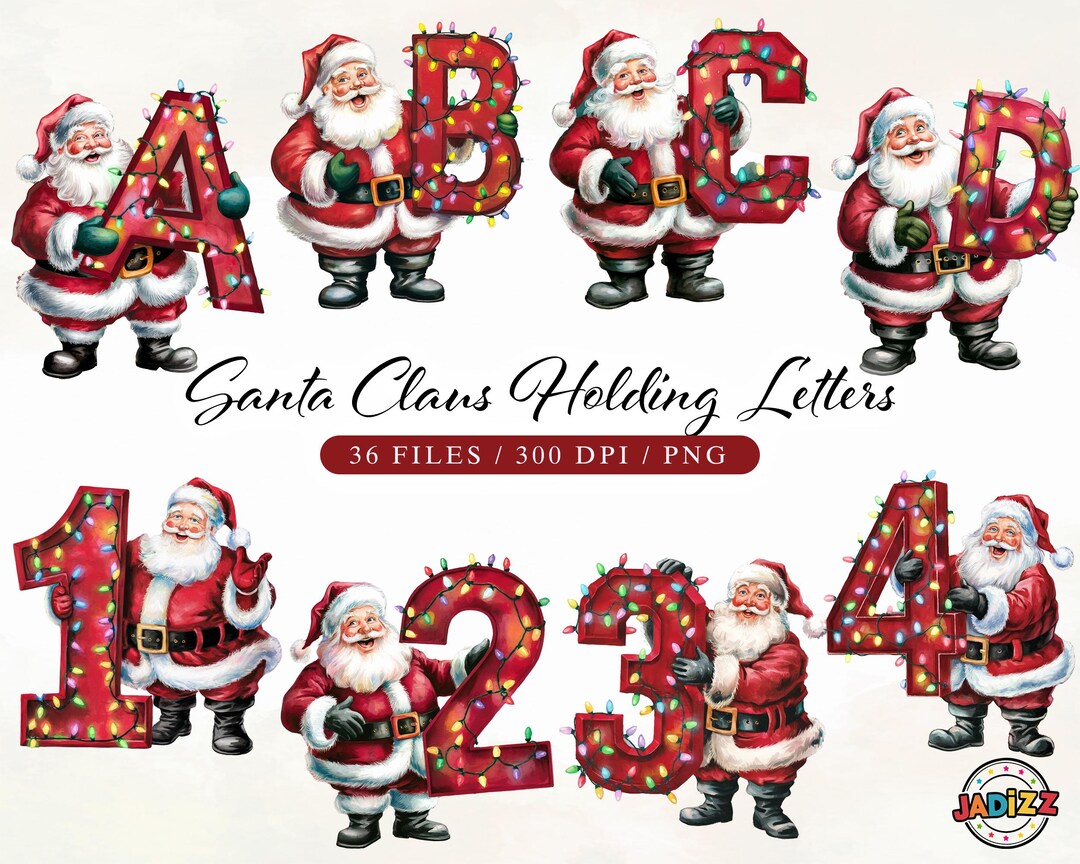 Santa Claus Alphabet, Santa Claus Png, Christmas Letter, Kris Kringle ...
