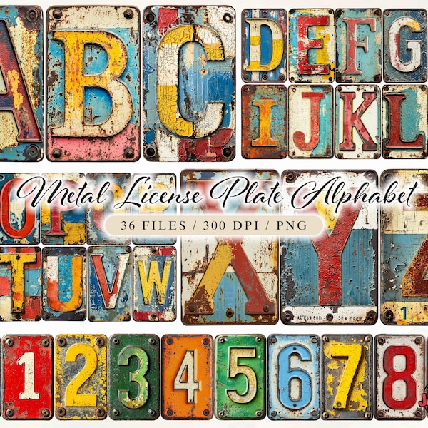 License Plate Letters - Etsy