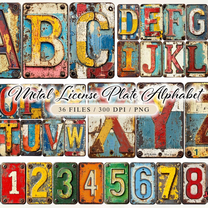 License Plate Letters - Etsy