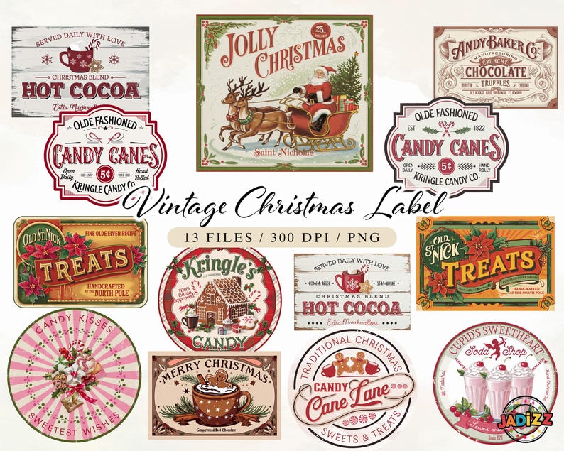 Vintage Christmas Label, Vintage Christmas, Label PNG, Christmas Png ...