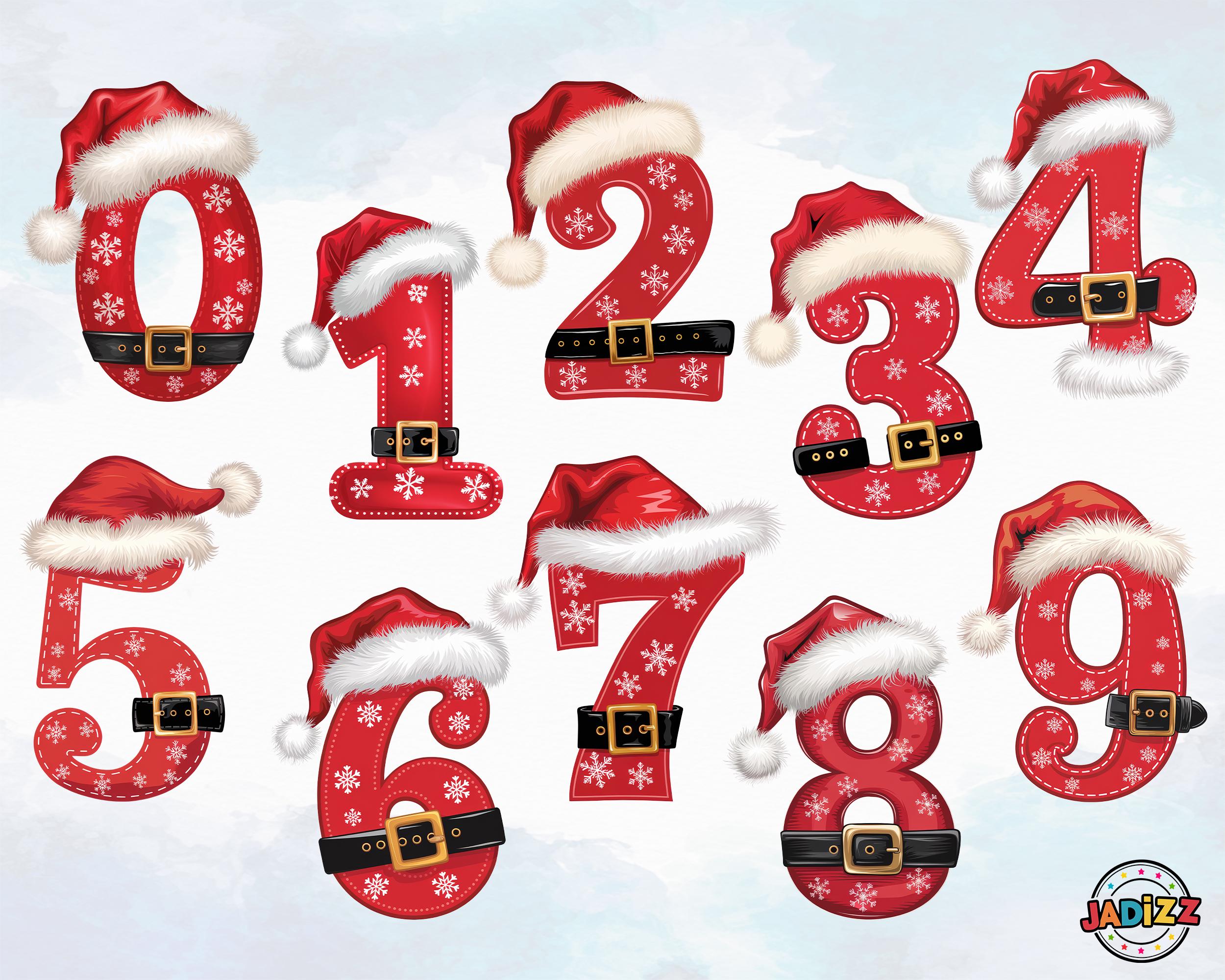 Christmas Alphabet PNG, Christmas Letters Numbers Clipart, Santa ...