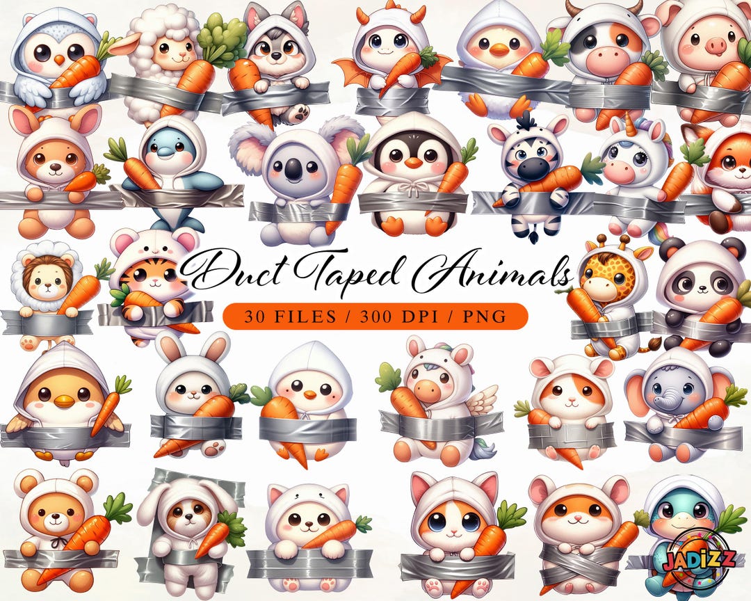 Duct Taped Animals, Cute Animal Clipart, Funny Animal Illustrations ...