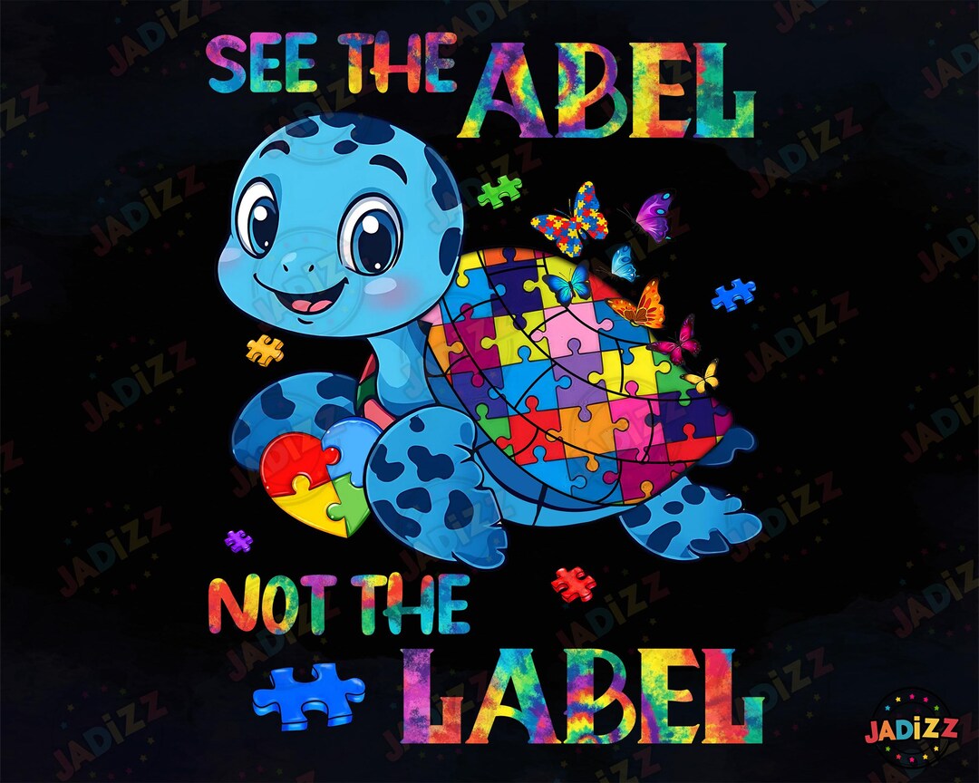See the Able Not the Label Autism Turtle PNG, Autism Awareness, Autism ...