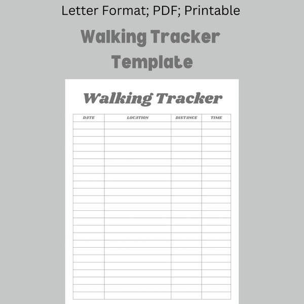 Walking Log Template - Etsy