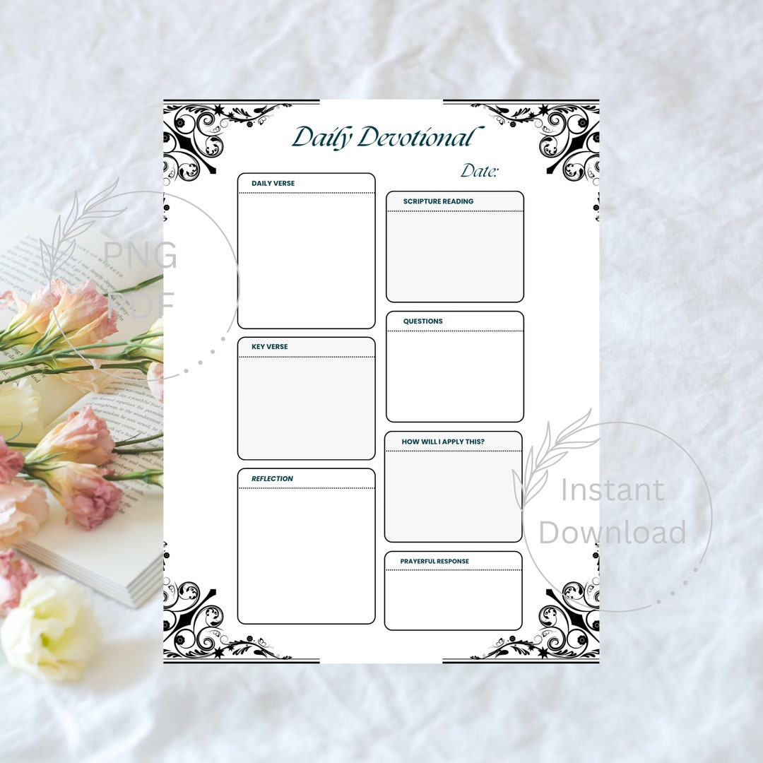Daily Devotional Printable Devotion Journal Time With God - Etsy