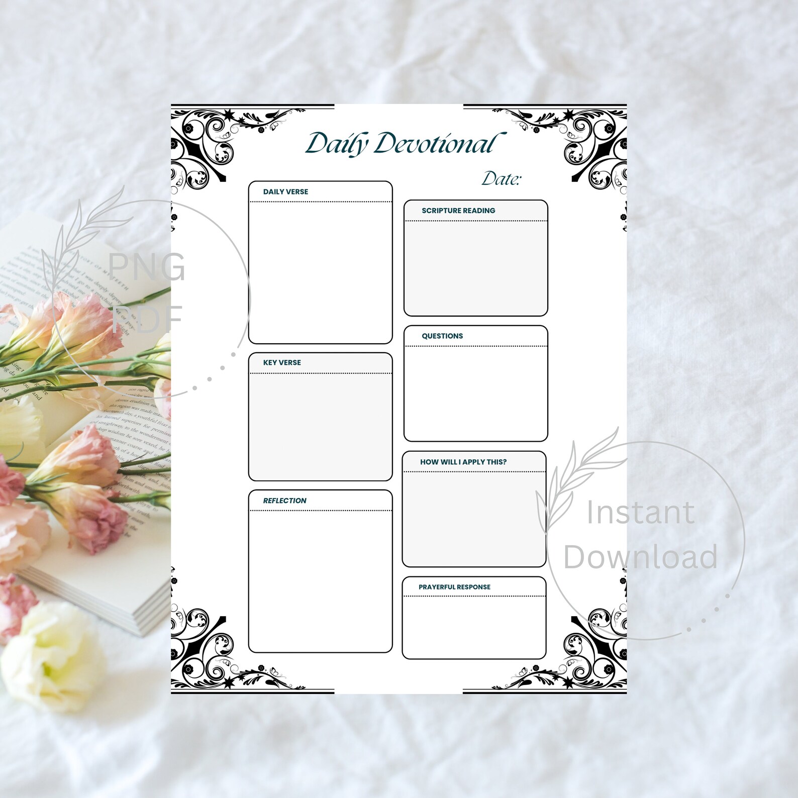 Daily Devotional Printable Devotion Journal Time With God - Etsy