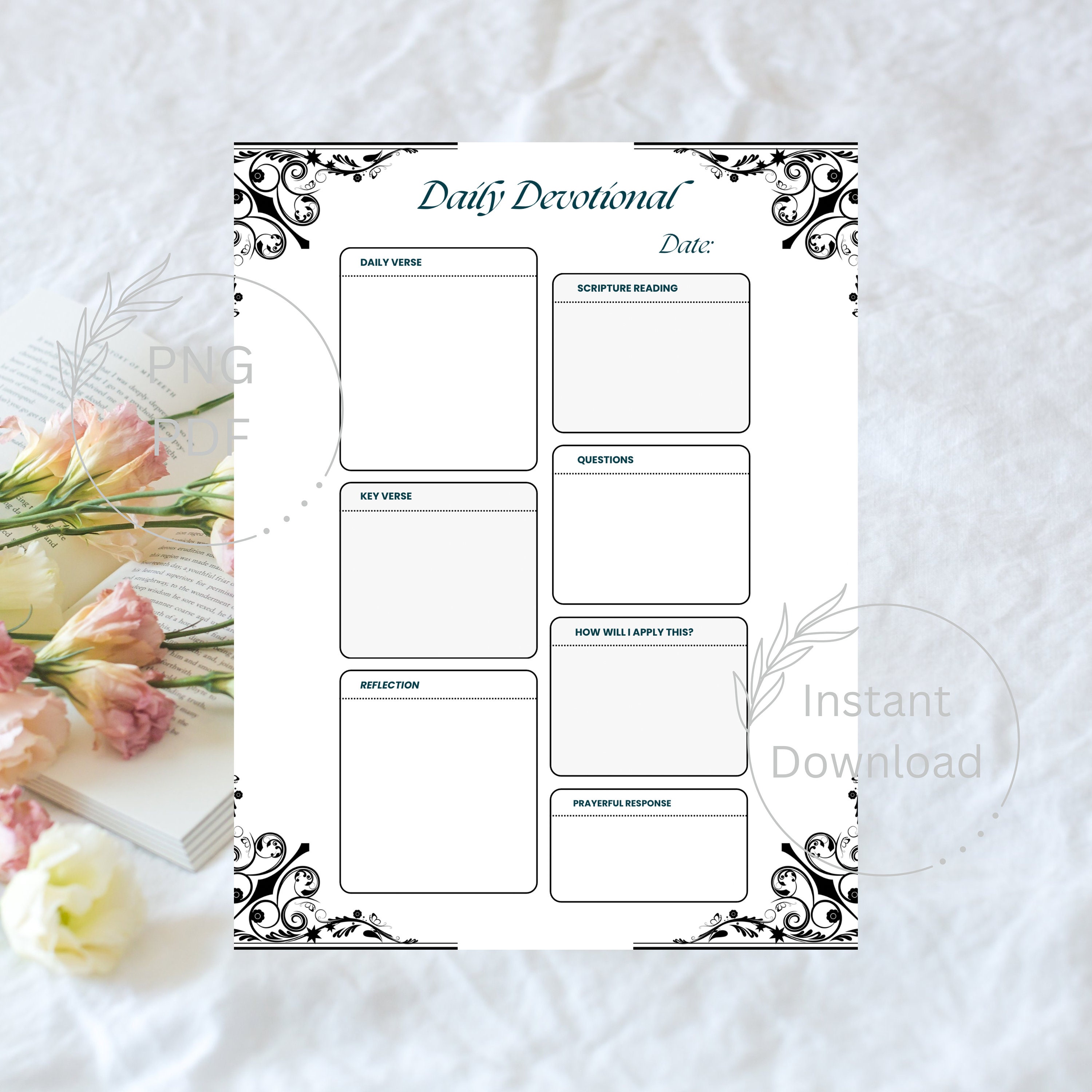 Daily Devotional Printable Devotion Journal Time With God - Etsy